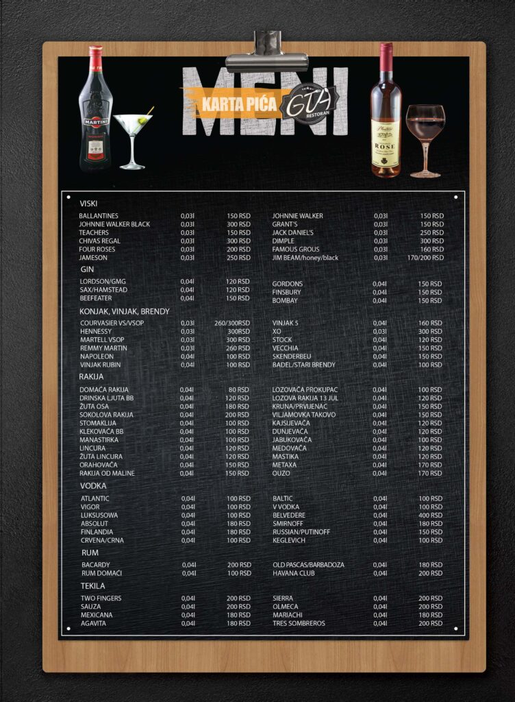 Žestoka pića - Restoran GTA